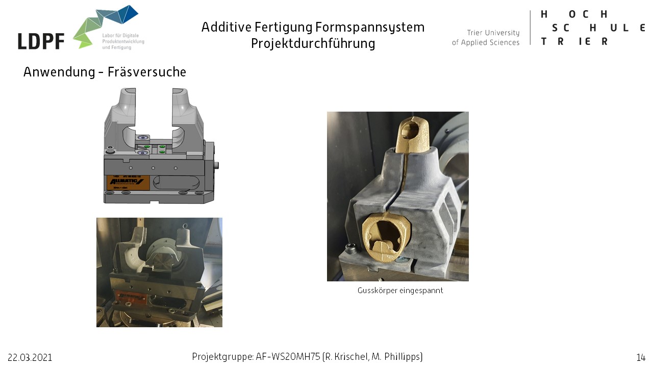 Entwicklung und Additive Fertigung eines Formschluss-Spannsystems